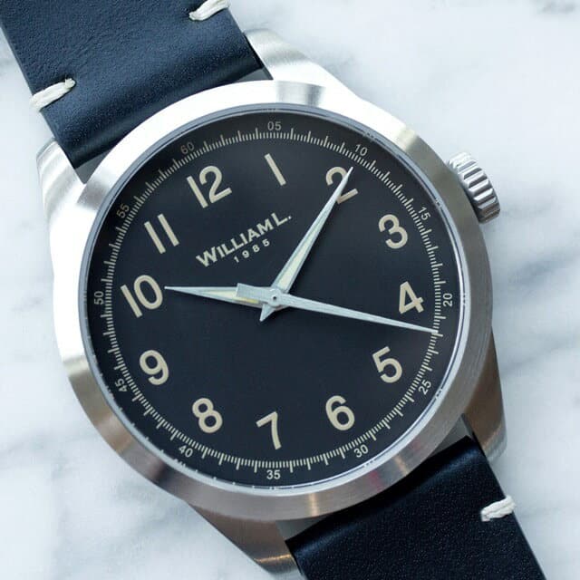 [New]William L 1985 watch clock WILLIAM L.1985 3 Hands Black and Black ...