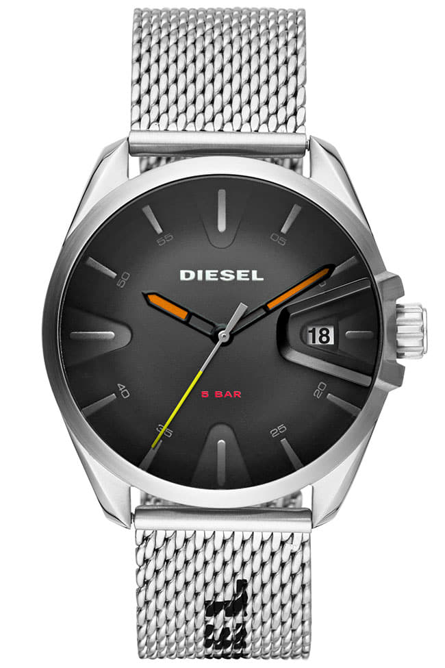 [New]Diesel MS9 Men's Watch 44mm Black/Silver DZ1897 - BE FORWARD Store