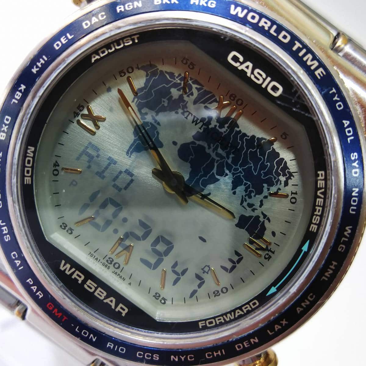 [Used]Good Condition CASIO CASIO Twincept 1326 ABX-610 vintage Men's ...