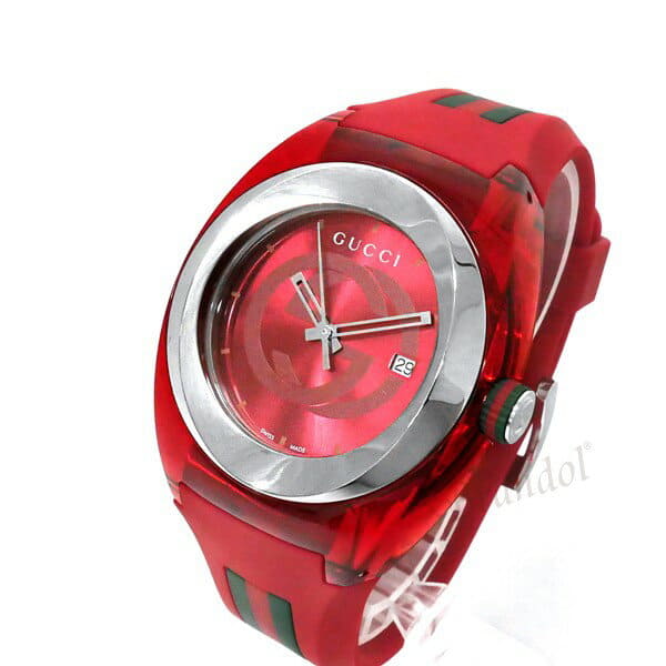 [New]GUCCI SYNC Men's Watch 46mm Red YA137103A - BE FORWARD Store