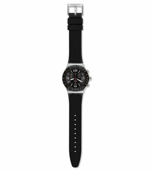 [New]Swatch Very Dark Grid Originals New Irony Chrono Watch Rubber Belt ...
