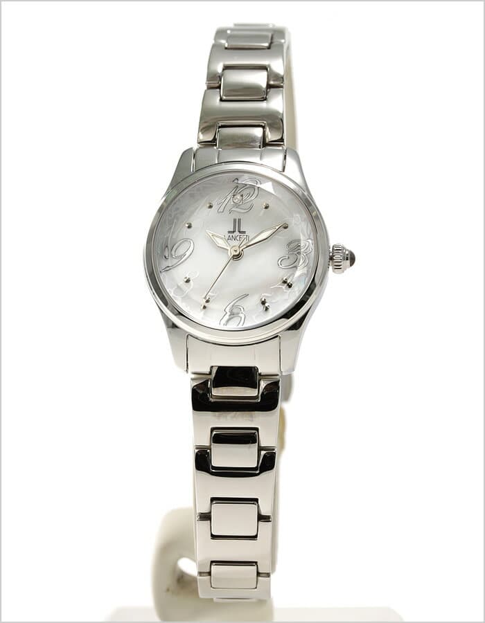 [New]LANCETTI Analog 3 Needles Ladies Watch White Shell/Crystal Stone ...