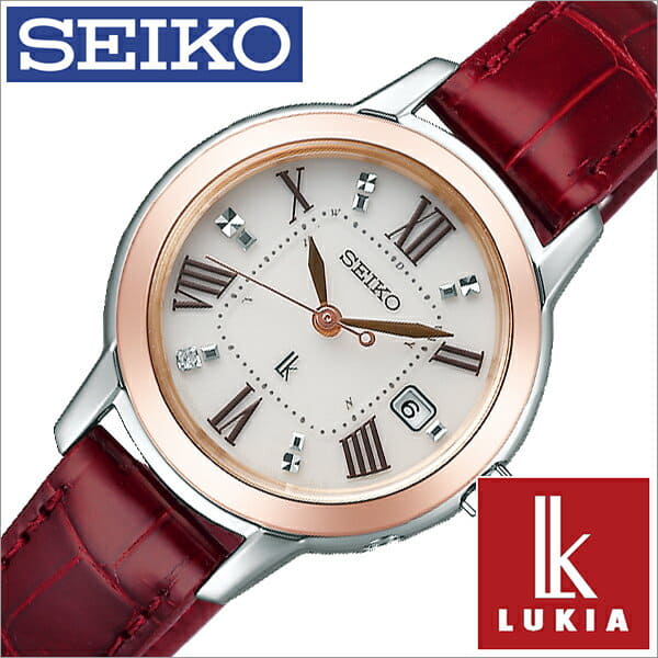 [New]SEIKO LUKIA Ladies Analog Round Radio Solar Watch White Gold ...
