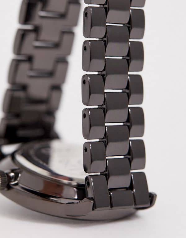 [New]eisosu watch mens ASOS DESIGN skinny bracelet watch in gunmetal ...