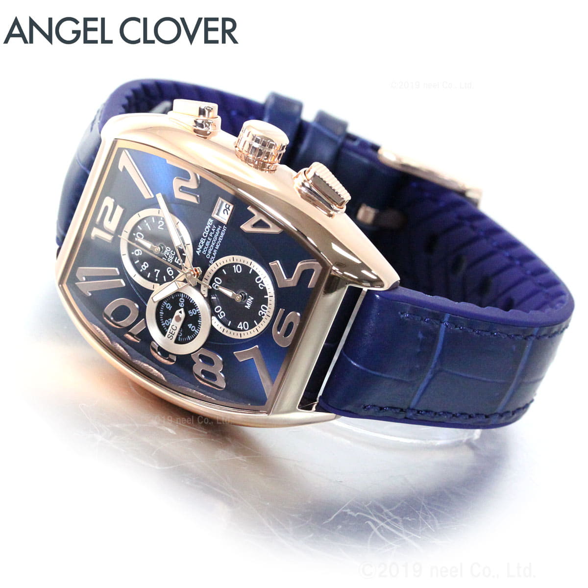 [New]Angel Clover Double Play Solar Men's Chronograph Watch DPS38PNV-NV ...