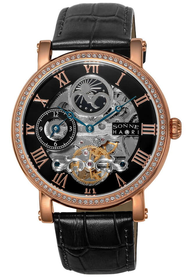 [New]SONNE x HAORI Men's Automatic Watch H013 44mm Leather Belt Black ...