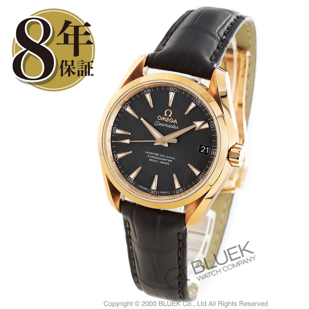 [New] OMEGA Cima star Aqua terra RG pure gold alligator leather watch ...