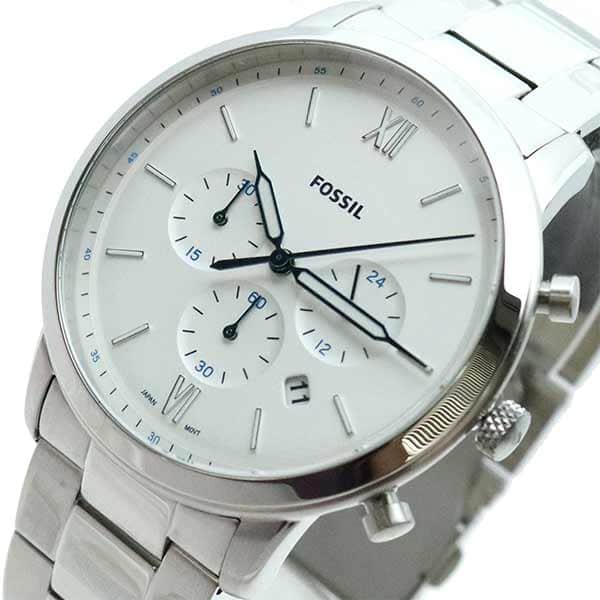 [New]Fossil Men's Quartz Watch Silver/White FS5433 - BE FORWARD Store