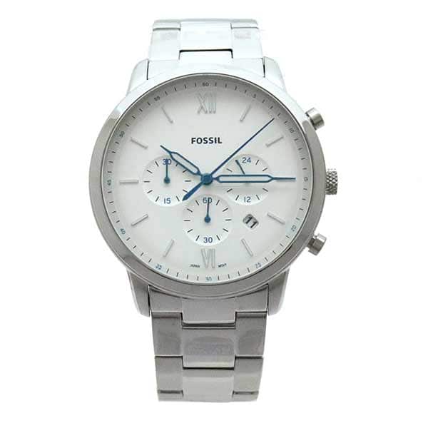 [New]Fossil Men's Quartz Watch Silver/White FS5433 - BE FORWARD Store
