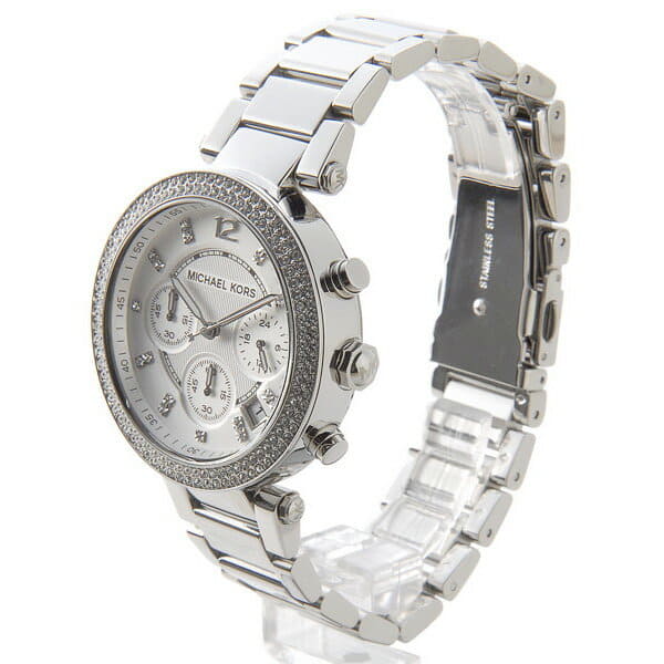 [New]Michael Kors Parker Ladies Quartz Chronograph Watch Silver MK5353 ...