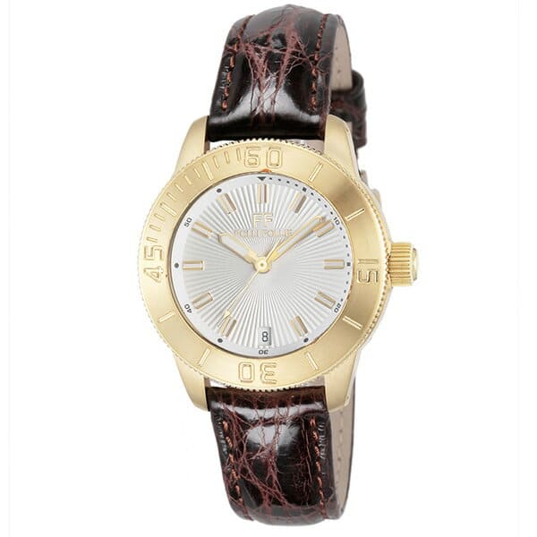 [New]Folli Follie Ladies Quartz Watch White/Brown WF8G037SDS-BR - BE FORWARD Store