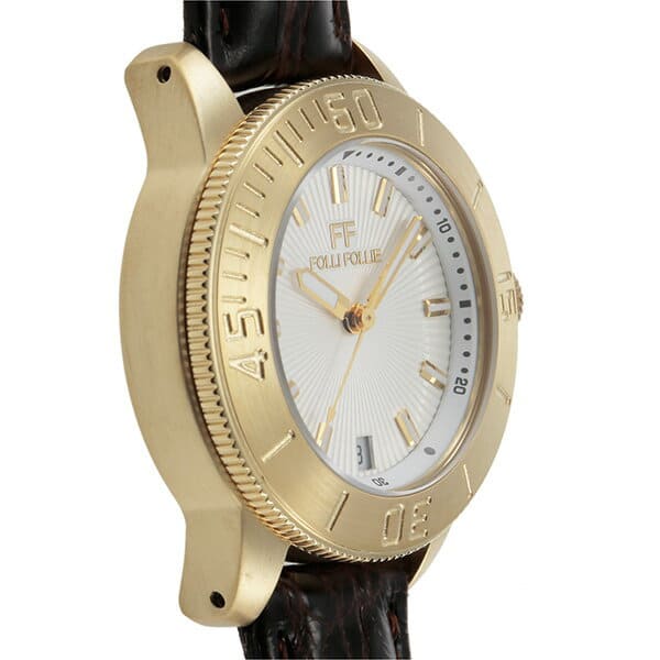 [New]Folli Follie Ladies Quartz Watch White/Brown WF8G037SDS-BR - BE FORWARD Store