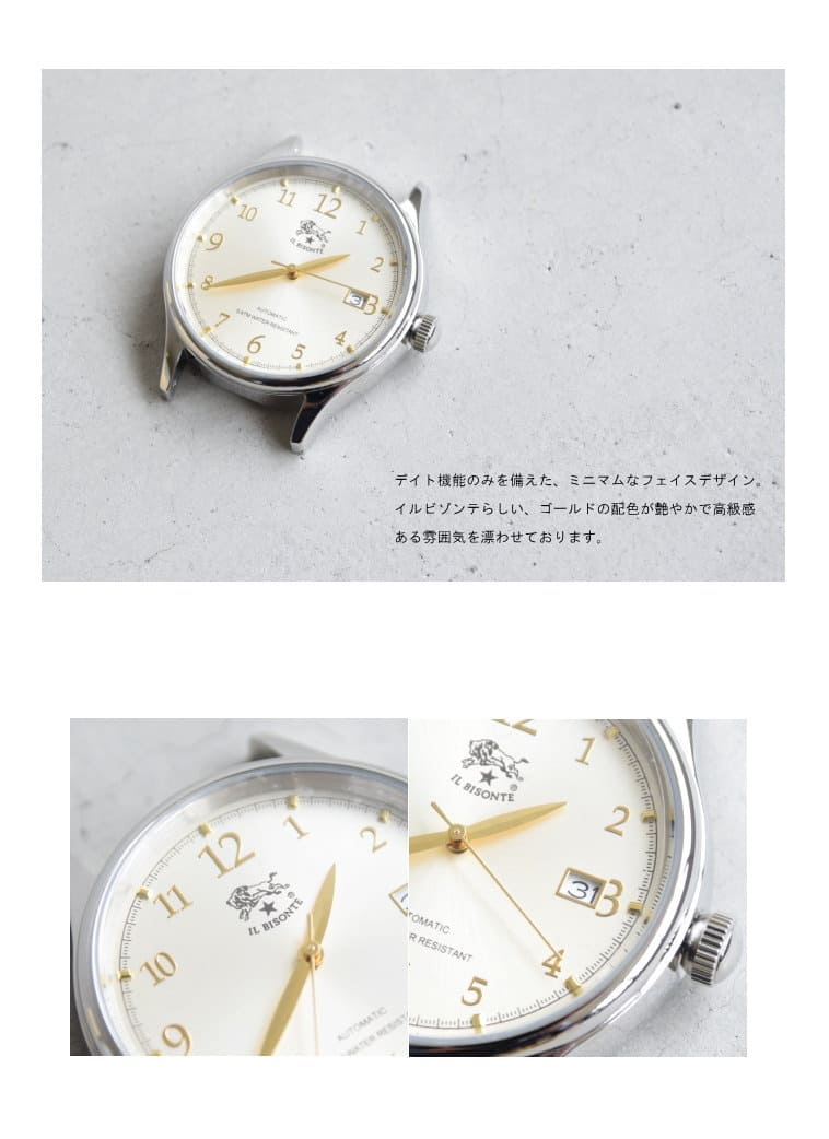 [New]IL BISONTE Analog Automatic Winding Mechanical Movement Dial Men's ...