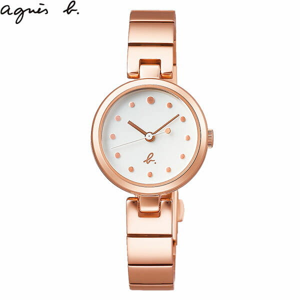 [New]agnis b. [agnes b] Lady's watch quartz metal van whump pull pink ...