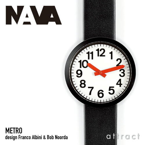 [New]Franco Albini & Bob Noorda Metro Watch Nava Design Black Leather ...
