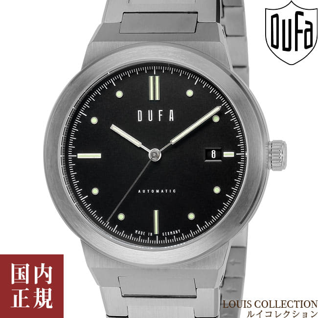 [New]DUFA Gunter Men's Automatic Winding Watch 39mm Black/Silver Metal ...