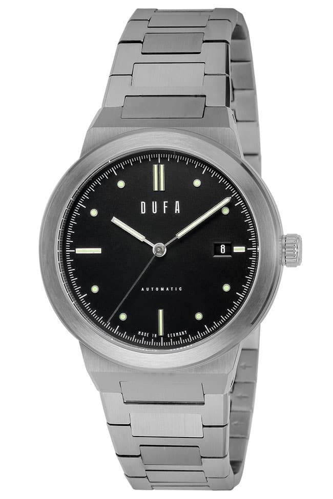 [New]DUFA Gunter Men's Automatic Winding Watch 39mm Black/Silver Metal ...