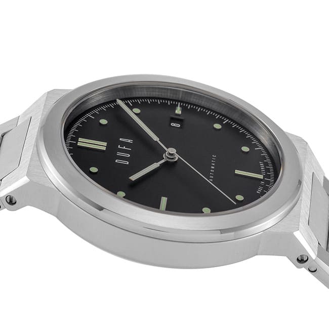 [New]DUFA Gunter Men's Automatic Winding Watch 39mm Black/Silver Metal ...
