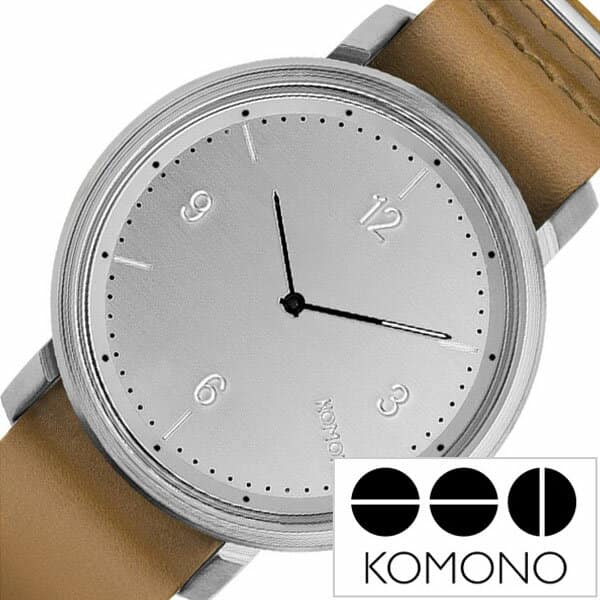 [New]KOMONO Magnus II Metropolis Unsiex Watch Silver/Brown Leather Belt ...