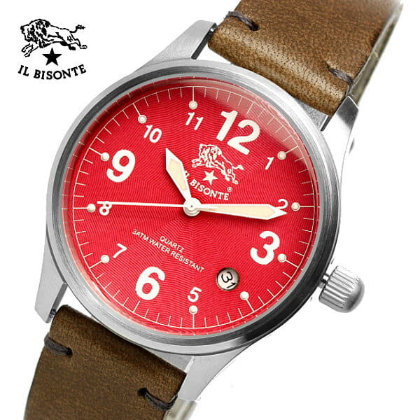 [New]IL BISONTE Unisex Quartz Watch Leather Belt - BE FORWARD Store