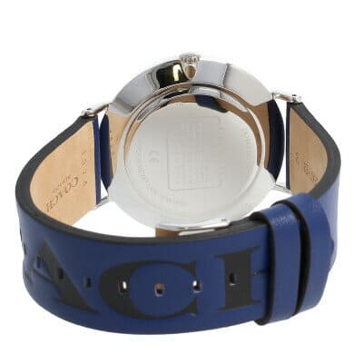 [New]COACH coach 14602418 Charles Charles watch mens leather belt Navy ...