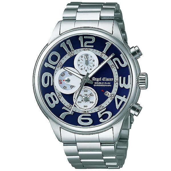 [New]Angel Clover Double Play Men's Watch Navy 10 ATM water resistant ...