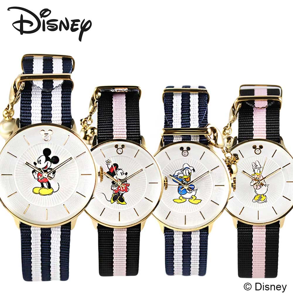 [New]Disney DISNEY clock Mickey Minnie Donald Daisy watch mens Lady's ...