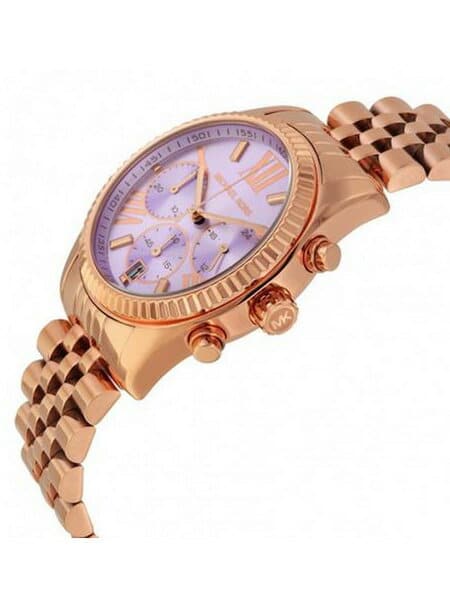 [New]MK6207 Lexington Lexington purple X Rose Gold analog Lady's ...