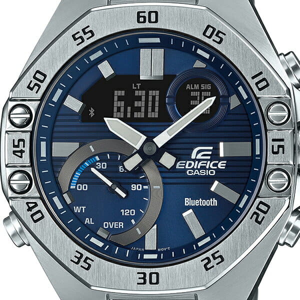 [New]CASIO Edifice Men's Ana-Digi Watch Casioque Octagon Blue/Silver ...