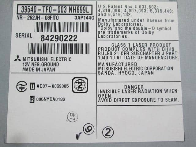 [Used]Fit GE6 Navigation System 39540TF0003 - BE FORWARD Auto Parts