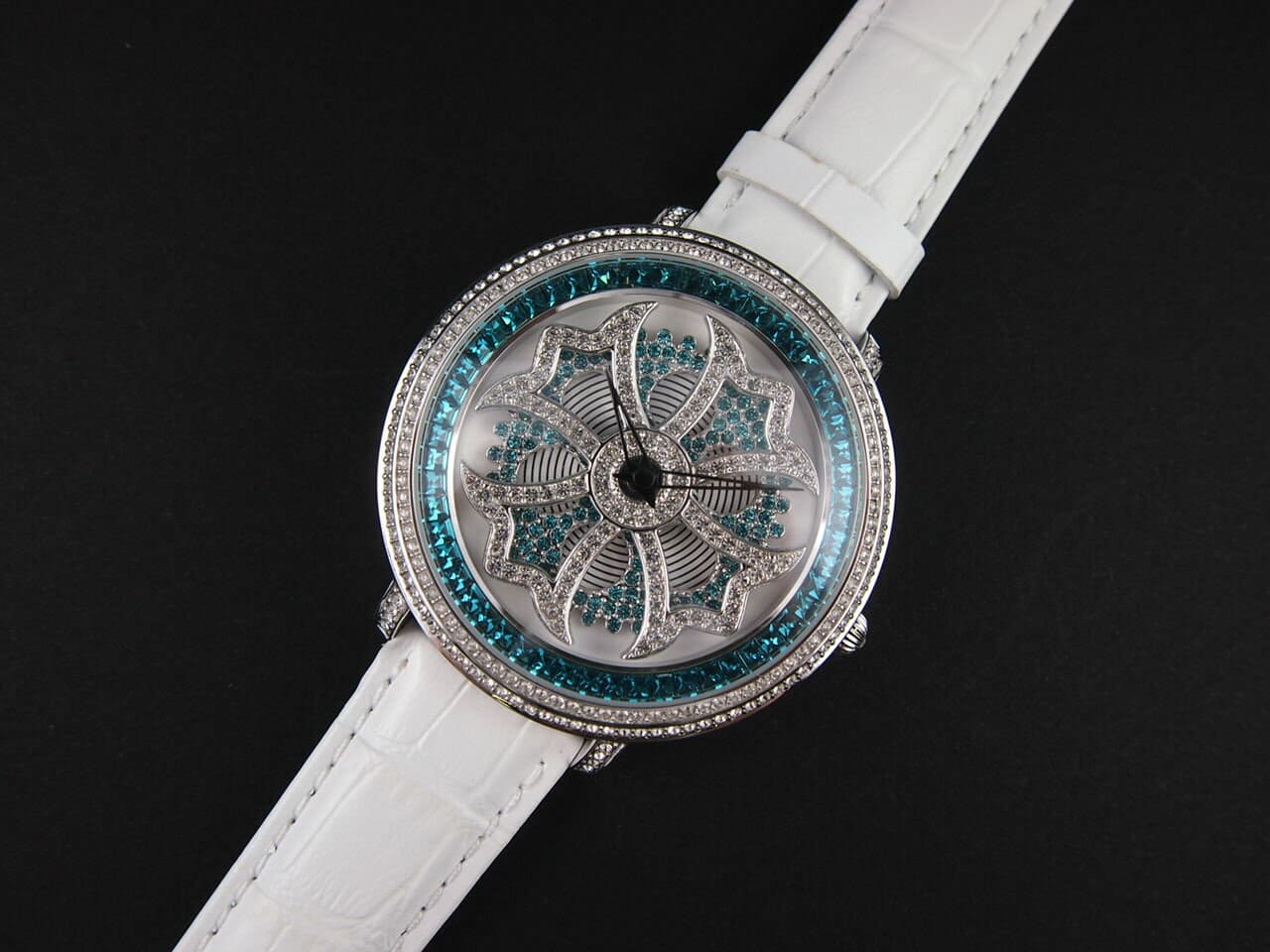 [New]Anne Coquine Men's Swarovski Round Watch Bicolor Cross Silver Body ...