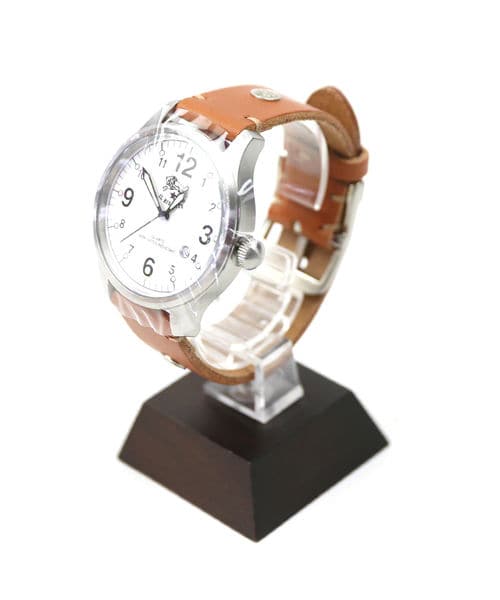 [New]IL BISONTE Quartz Watch with Calendar Display Embossed Leather ...