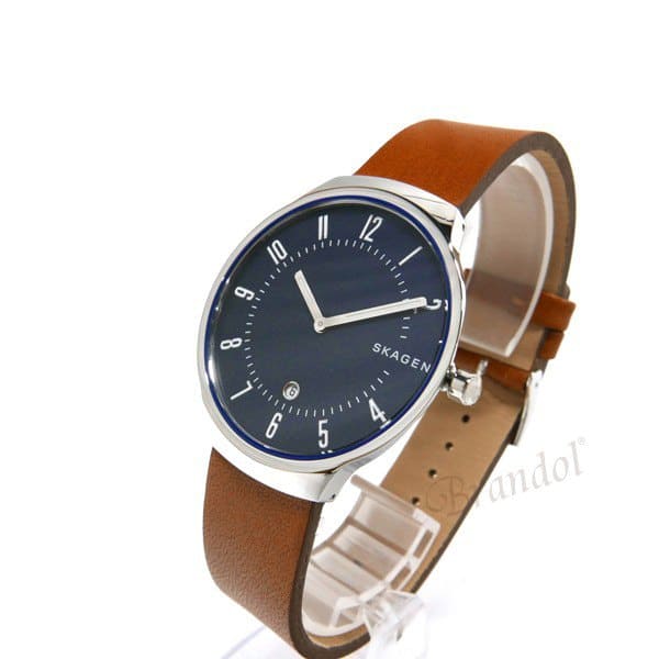 [New]SKAGEN GRENEN Men's Watch 38mm Navy/Brown SKW6457 - BE FORWARD Store
