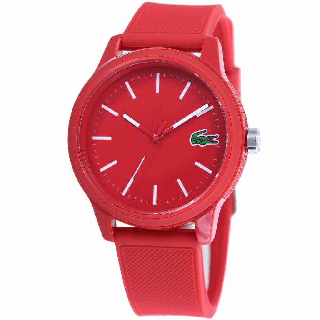 [New][shipment on that day] Lacoste LACOSTE clock mens Ladies red ...