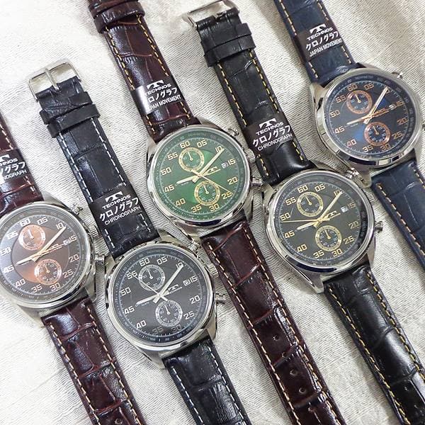 [New]TECHNOS TECHNOS T2442 mens color Chronograph date 10ATM ...
