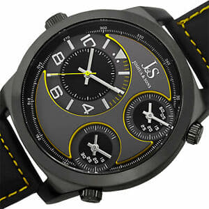 [New]mens Joshua triple time zone strap quartz mens joshua amp; sons ...