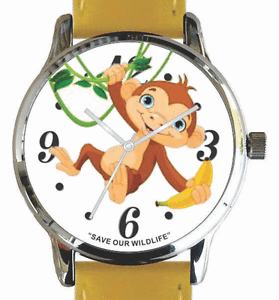 [New]chimpanzee strap save our wildlife chimp image watch has a yellow ...