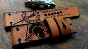 [New]vintage handmade leather strap Zeppelin craft 24mm vintage ...