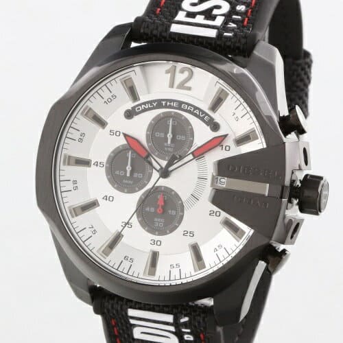 [New]Diesel DIESEL mens mega chief DZ4512 Silver newit0 - BE FORWARD Store