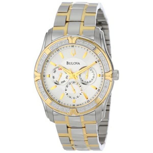 [New]Bulova Bulova clock Bulova Men's 98E112 Diamond Set Stainless ...