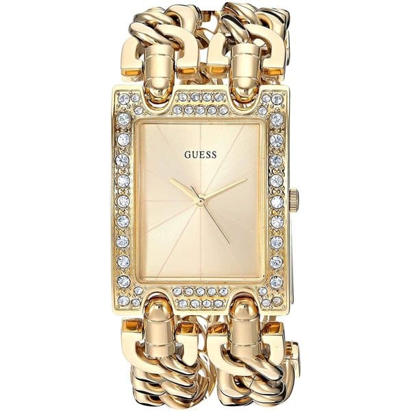 [New]GUESS gesuredisu analog watch rhinestone square wristwatch | Gold ...