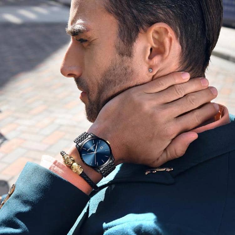 [New]Men thunk Fine steel band quartz movement calendar-watch - BE ...