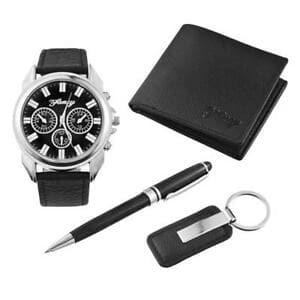 [New]mens quartz analog pen key chain 2xmens artificial leather quartz ...