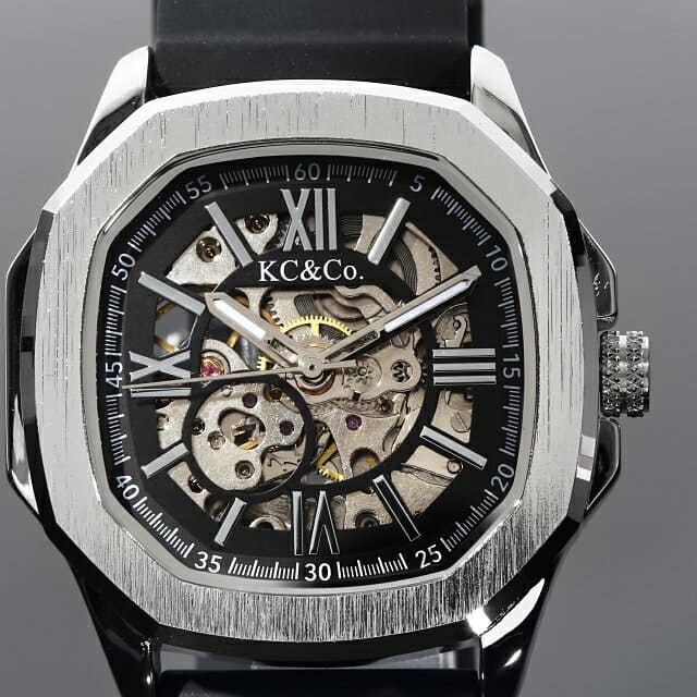 [New]KC&Co. Jewelry luxury self-winding watch Silver designer clock ...