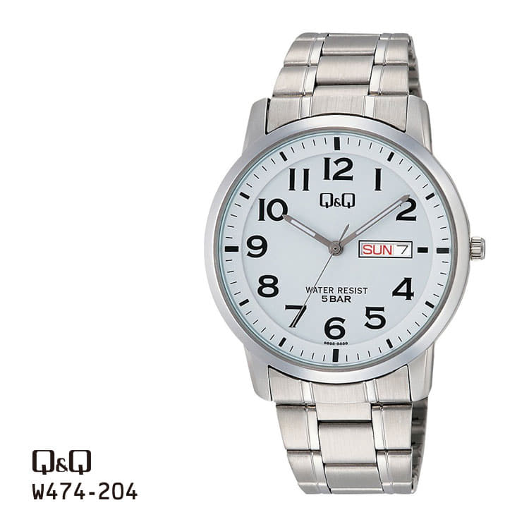 [New]CITIZEN Q&Q Stainless model analog mens W474-204 order whole ...