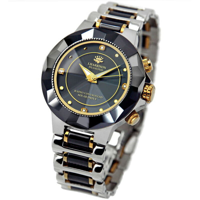 [New]JOHN HARRISON Men's Solar Watch 4 stone with natural diamond JH ...