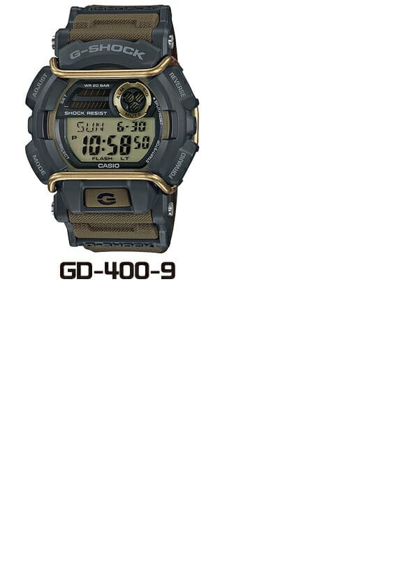 [New]CASIO GD-400 Casio digital G-SHOCK mens Black red green khaki gray ...