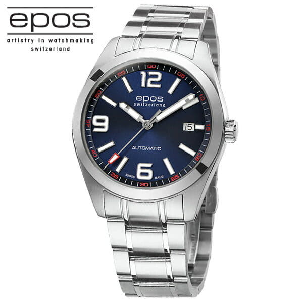 [New]eposu EPOS 3411ABLM "watch" "a self-winding watch metal band blue ...