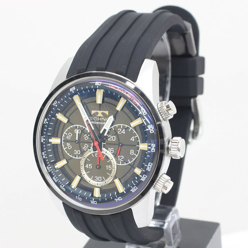 [New]TECHNOS (TECHNOS) Chronograph T8690 series urethane belt T8690BB ...