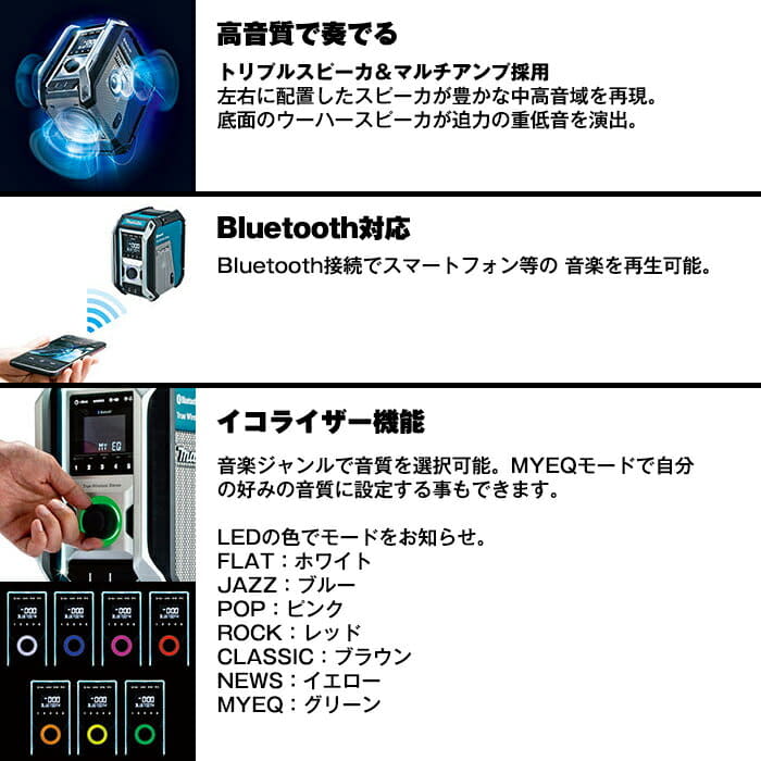 [New]Only Makita (makita) charge-type Radio MR113 (black) sells battery ...